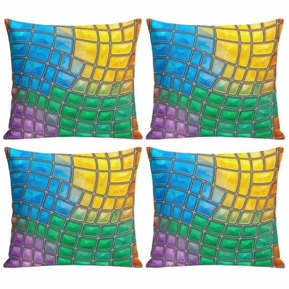 Abstract Glass Throw Pillow Covers 20 x 20 Inch Pillow Covers Set of 4 ...