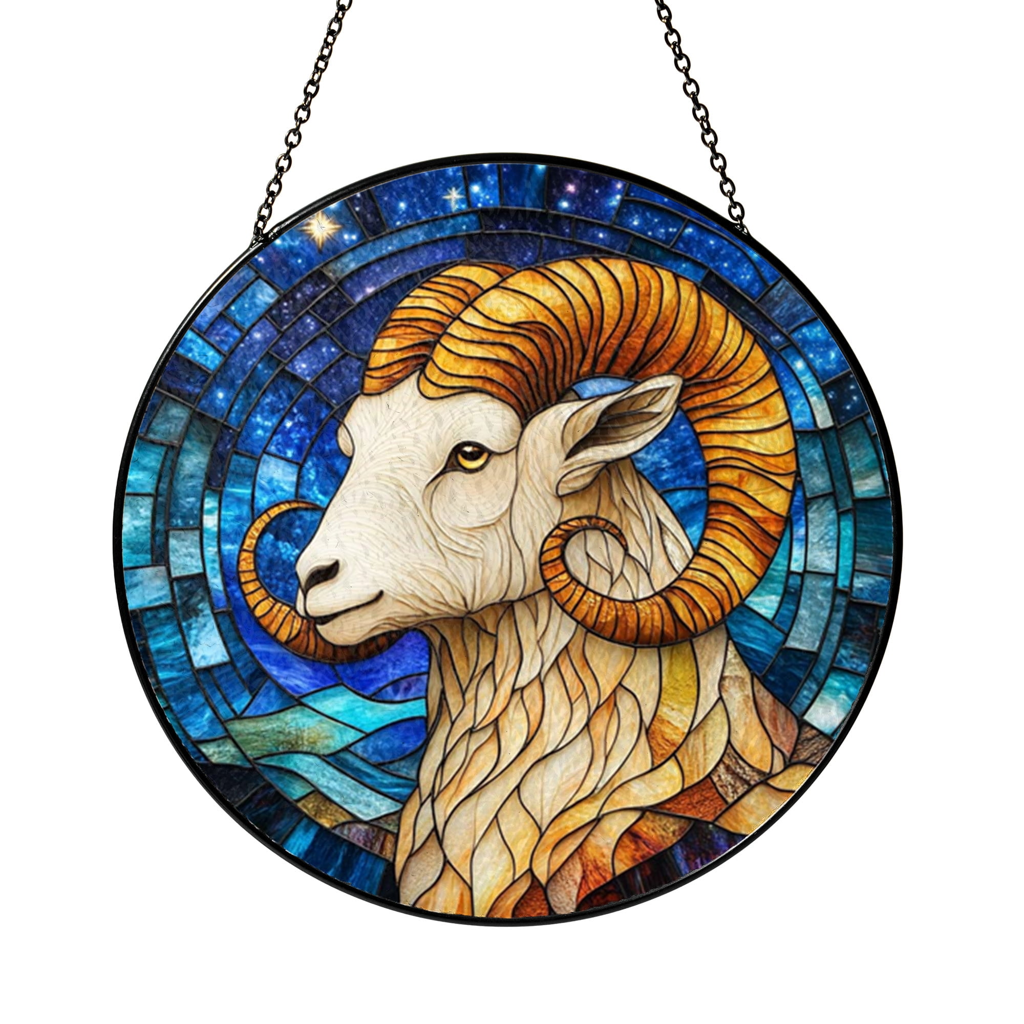 Abstract Goat Figure Stained Glass Suncatcher - Walmart.com