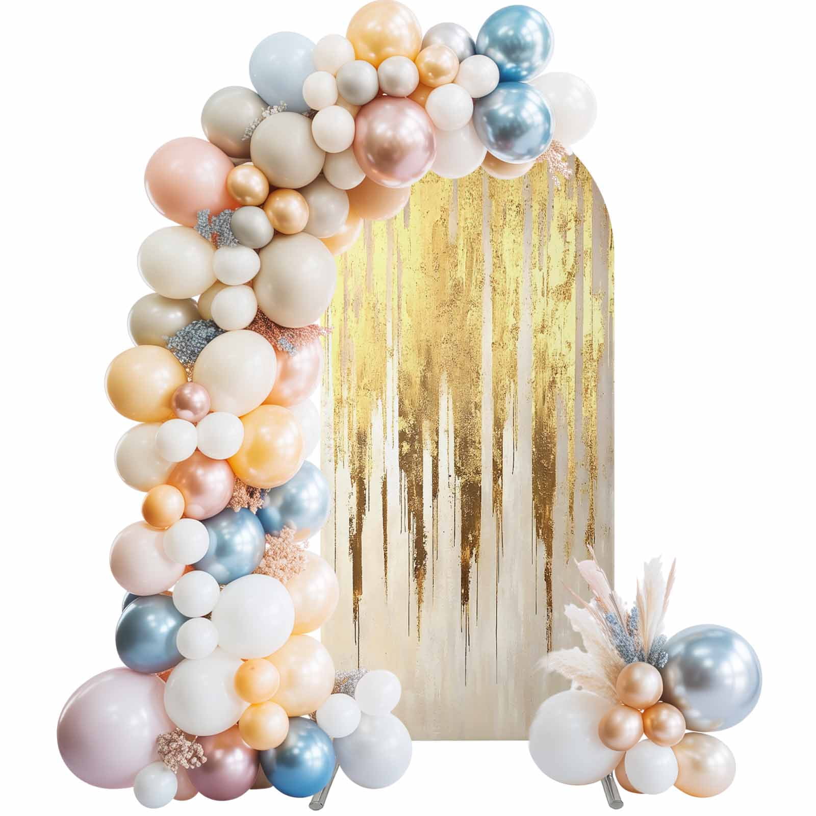 Abstract Gold Arch Backdrop Cover 5x2.1 Ft, Spandex Wedding Arch Stand ...