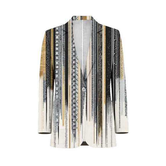 Abstract Gold Black Lines Art Customized Men's Suits full man Shawl ...