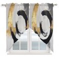 Abstract Gold Black Swag Curtain Valance for Window 2 Panels round ...