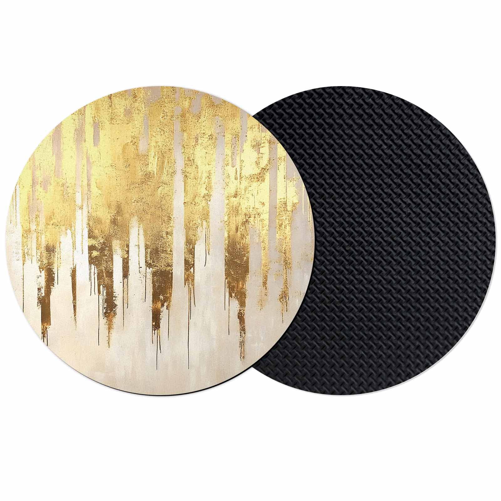 Abstract Gold Coasters Set of 2, Soft Absorbent Coasters for Drinks ...