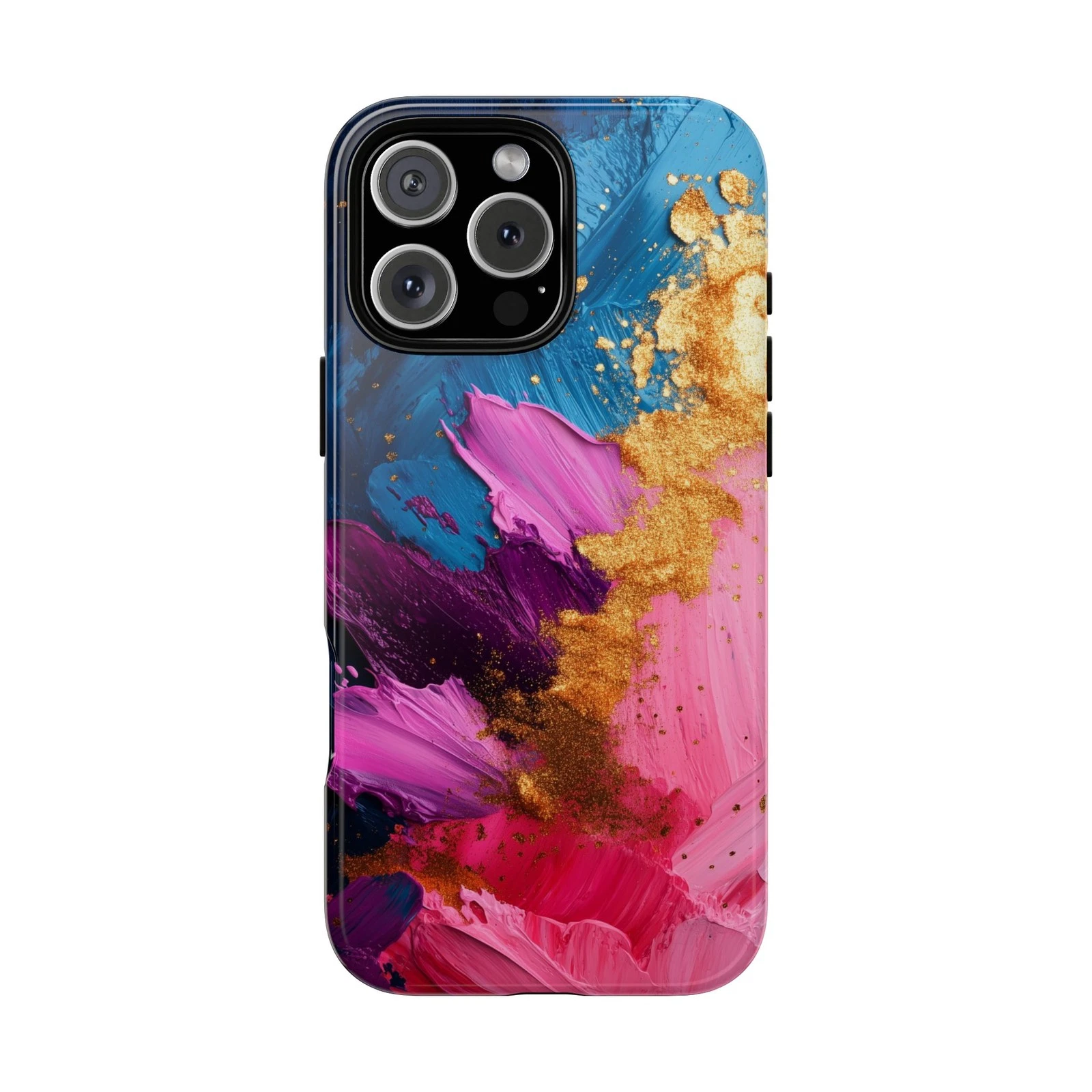 Abstract Gold Glitter Paint Graphic Case for iPhone 17 to 11 Pro Max ...
