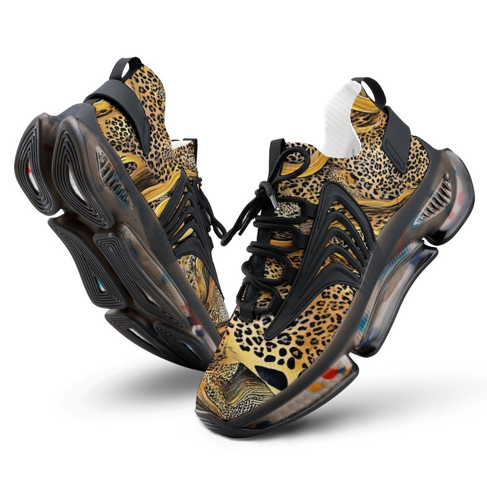 Abstract Gold Leopard Print Swirls Walking Shoes for Men Woman ...