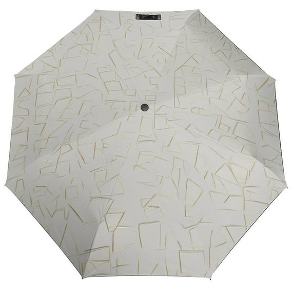 Abstract Gold Lines White Art Rain Umbrella Sun Protection Sun Umbrella ...