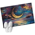Abstract Gold Moon Bathroom Rug Washable 2x3 Entryway Rug Non Slip ...