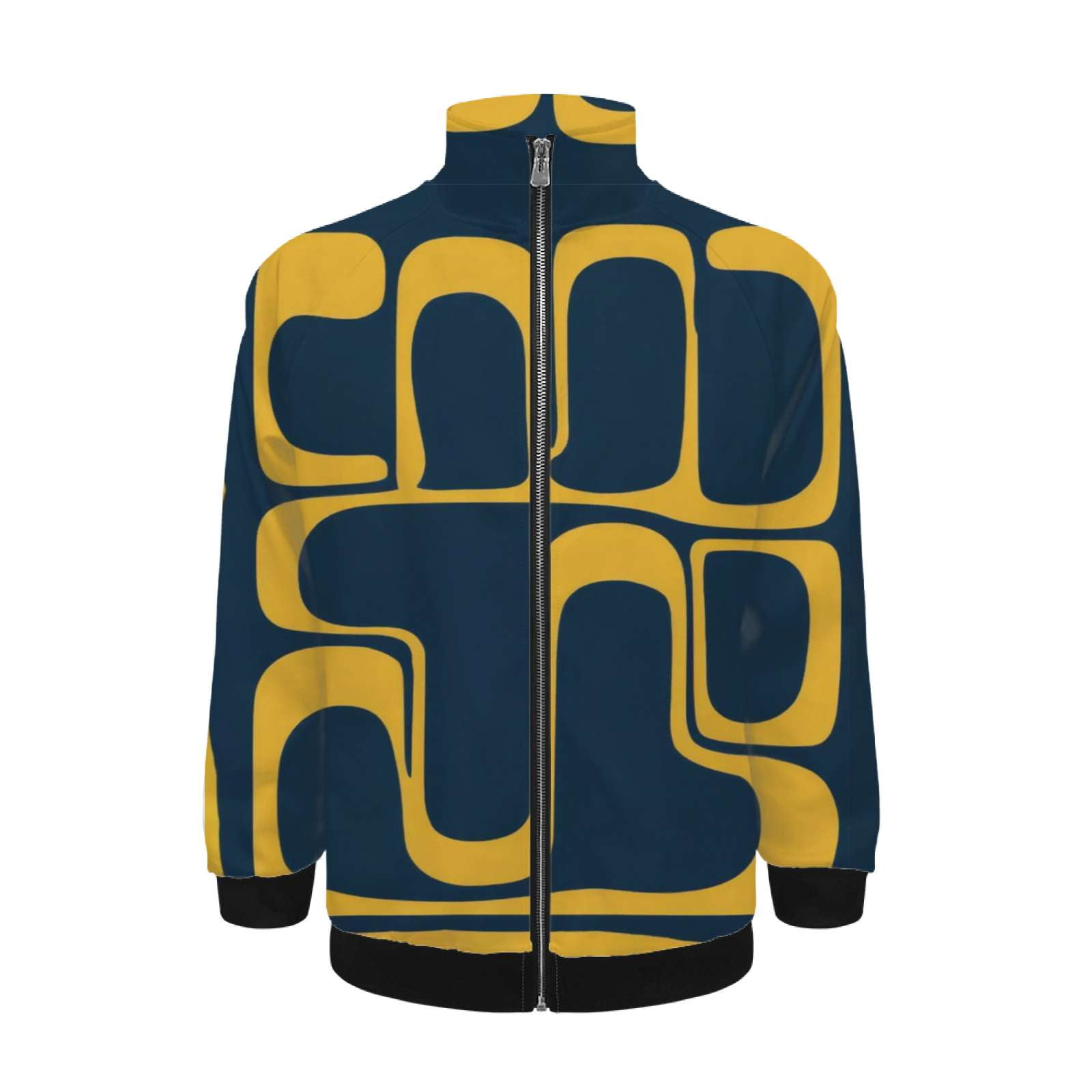 Abstract Gold Navy Artwork Jacket Men's Street Cool Long Sleeves Coat ...