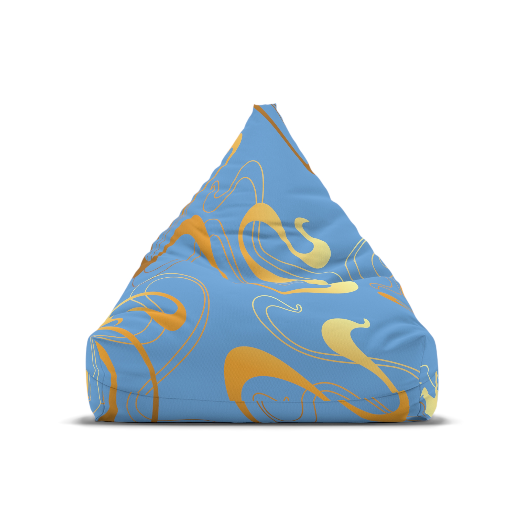 Abstract Gold Pattern Sky Blue Bean Bag Chair - Cover ONLY - Walmart.com