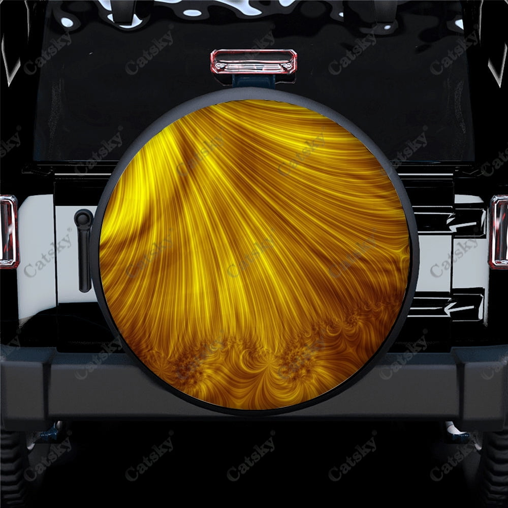 Abstract - Gold Print Spare Tire Cover Waterproof Tire Wheel Protector ...