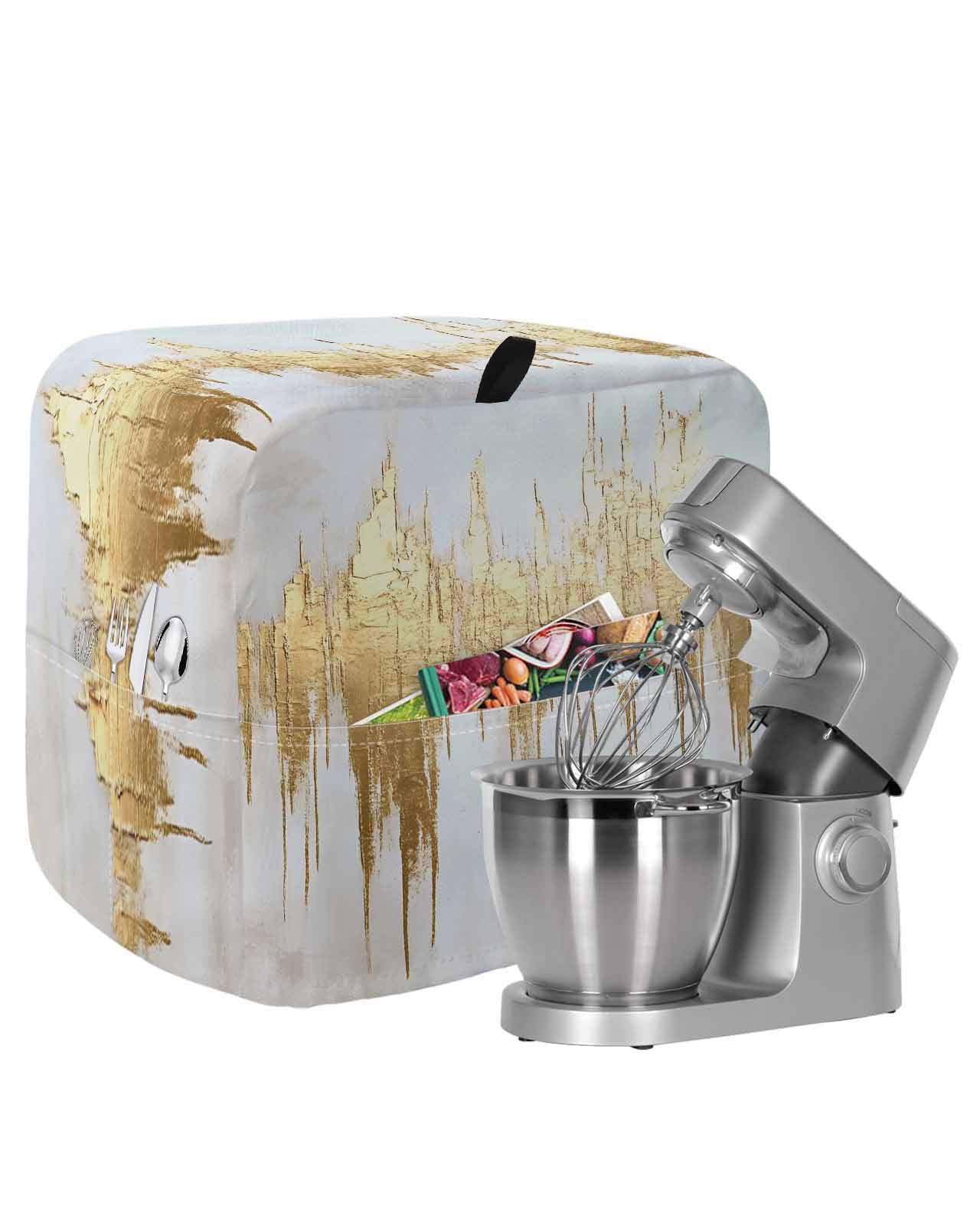 Abstract Gold Stand Mixer Dust Cover with Storage Pocket & Handles ...