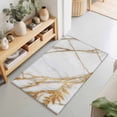 Abstract Gold Stripes Marble Texture Rectangle Rug 2'x3' Modern Stone ...