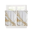Abstract Gold Stripes Marble Texture Short Blackout Curtains 36 Inch ...