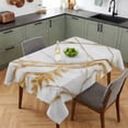 Abstract Gold Stripes Marble Texture Table Cloth 52x70in, Waterproof ...
