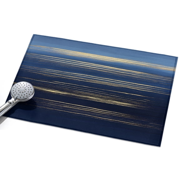 Abstract Golden Area Rugs 2x3ft Water Ripple Dark Blue Ocean Sunrise ...
