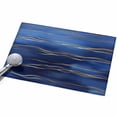 Abstract Golden Area Rugs 2x3ft Water Ripple Dark Blue Sea Modern Art ...