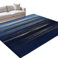 Abstract Golden Area Rugs 5x7ft Water Ripple Dark Blue Ocean Sunrise ...
