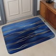 Abstract Golden Front Door Mat Indoor Entrance, Water Ripple Dark Blue ...