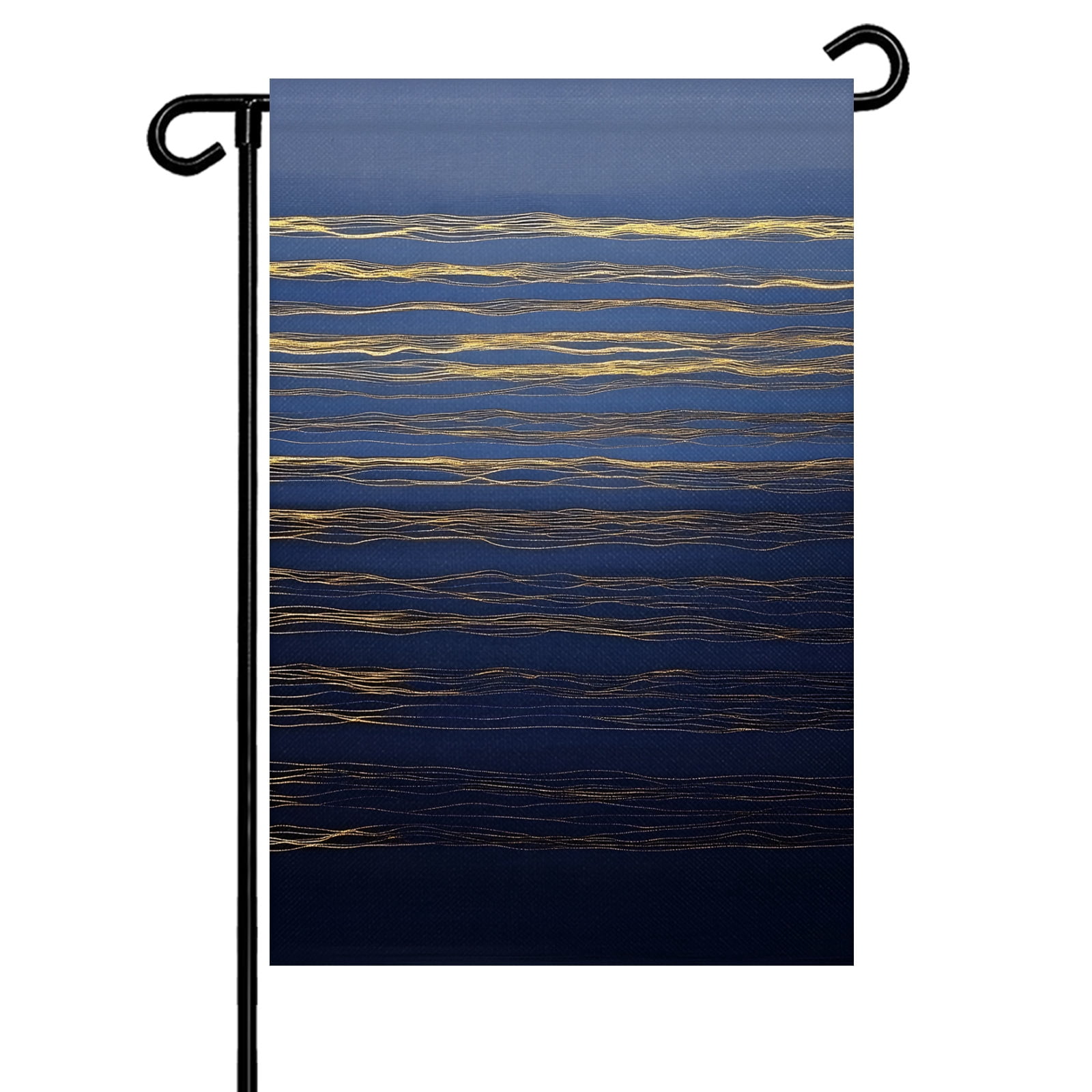 Abstract Golden Garden Flag 28x40 Inch Water Wave Dark Blue Ocean ...