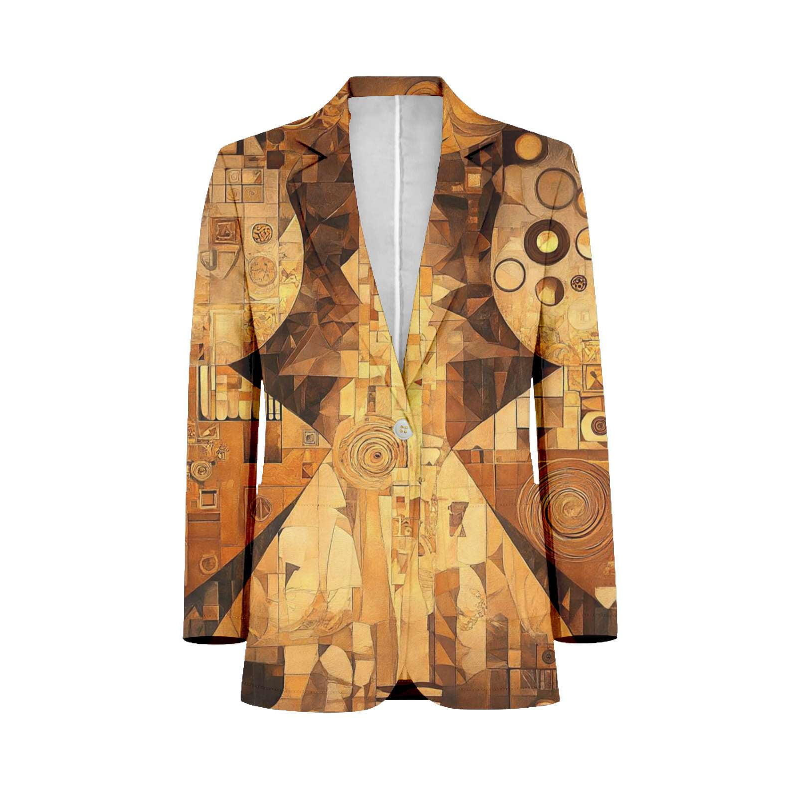 Abstract Golden Geometric Art Customized Men's Suits full man Shawl ...