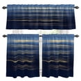 Abstract Golden Kitchen Curtains Set for Windows, Water Ripple Dark ...