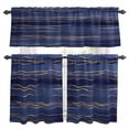 Abstract Golden Kitchen Curtains Set for Windows, Water Ripple Line ...
