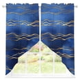 Abstract Golden Sheer Curtains Swag Valances for Windows Water Ripple ...