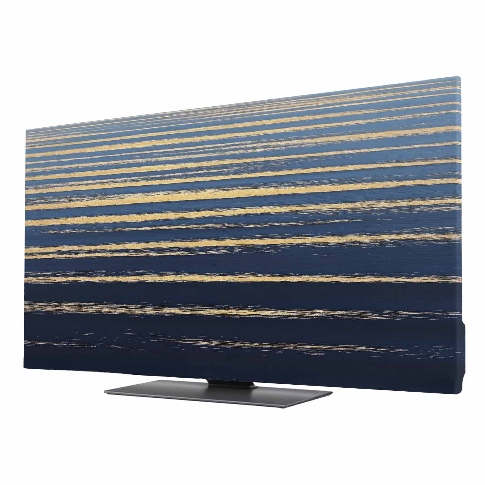 Abstract Golden TV Dust Cover 55 Inch, Water Wave Blue Ocean Sunrise ...