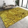Abstract Golden Tree Bark Area Rug, Non Slip Easy Care Bedroom Rugs ...