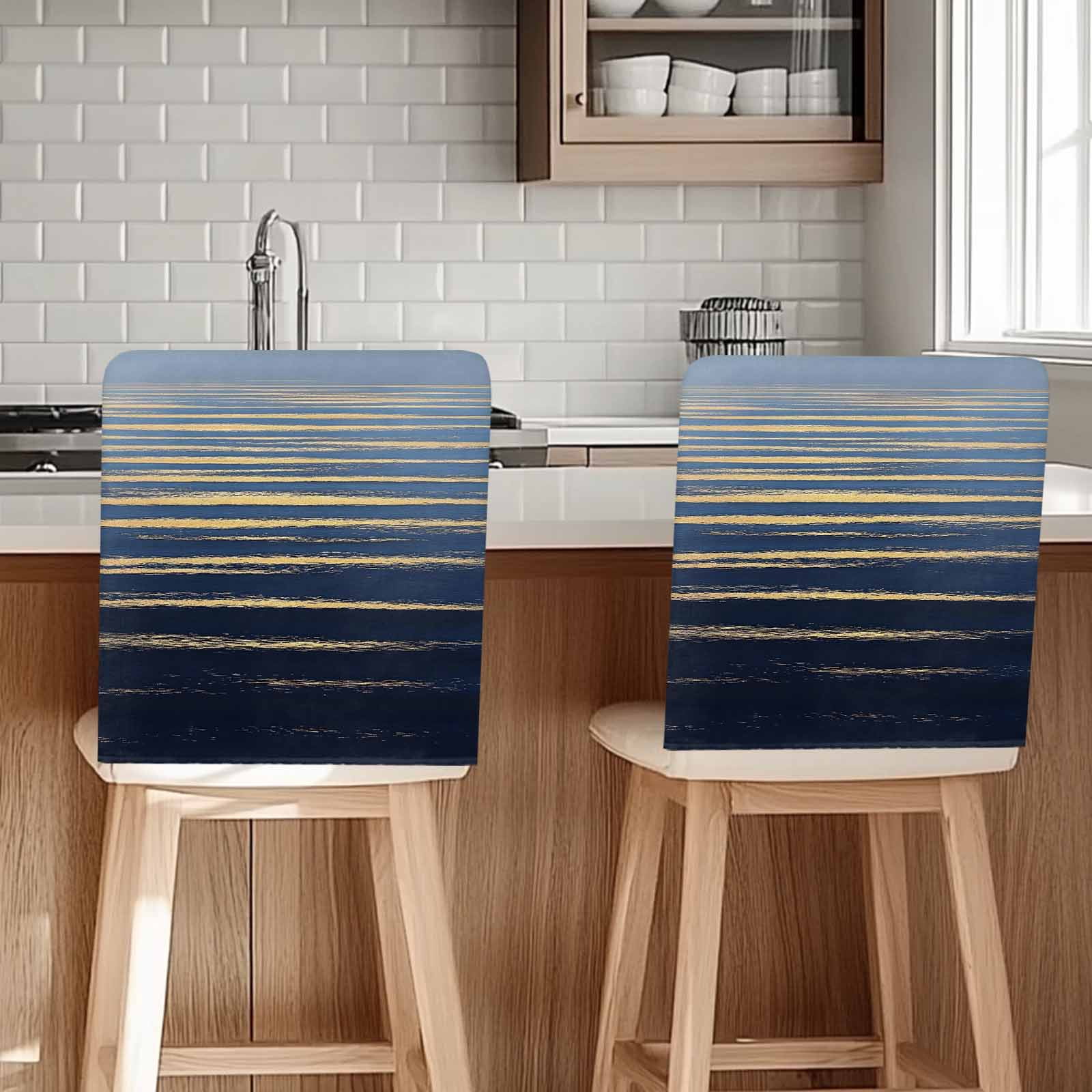 Abstract Golden Water Wave Blue Ocean Sunrise Horizon Chair Covers Set ...