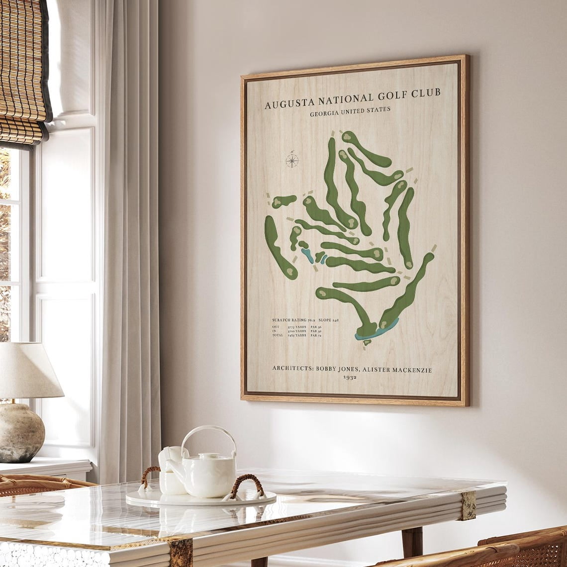 Abstract Golf Course Map Minimalist Poster, Stretched Size 16x24 ...