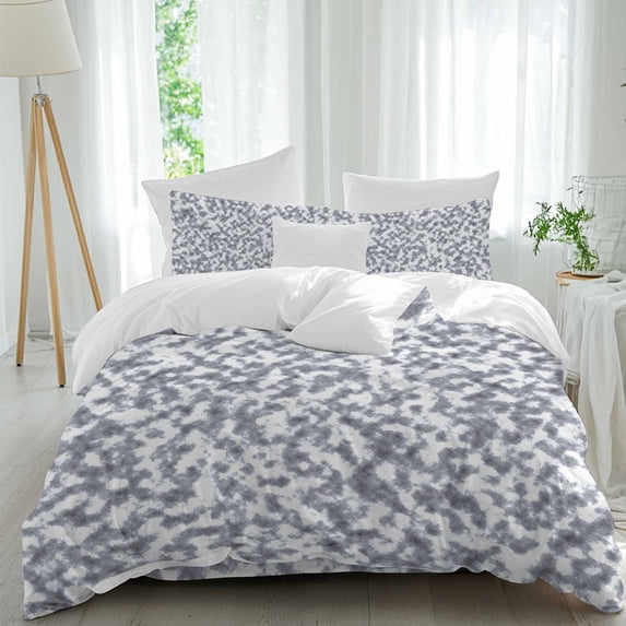 Abstract Gradient 4 Piece Duvet Cover Set California King Size Gray ...