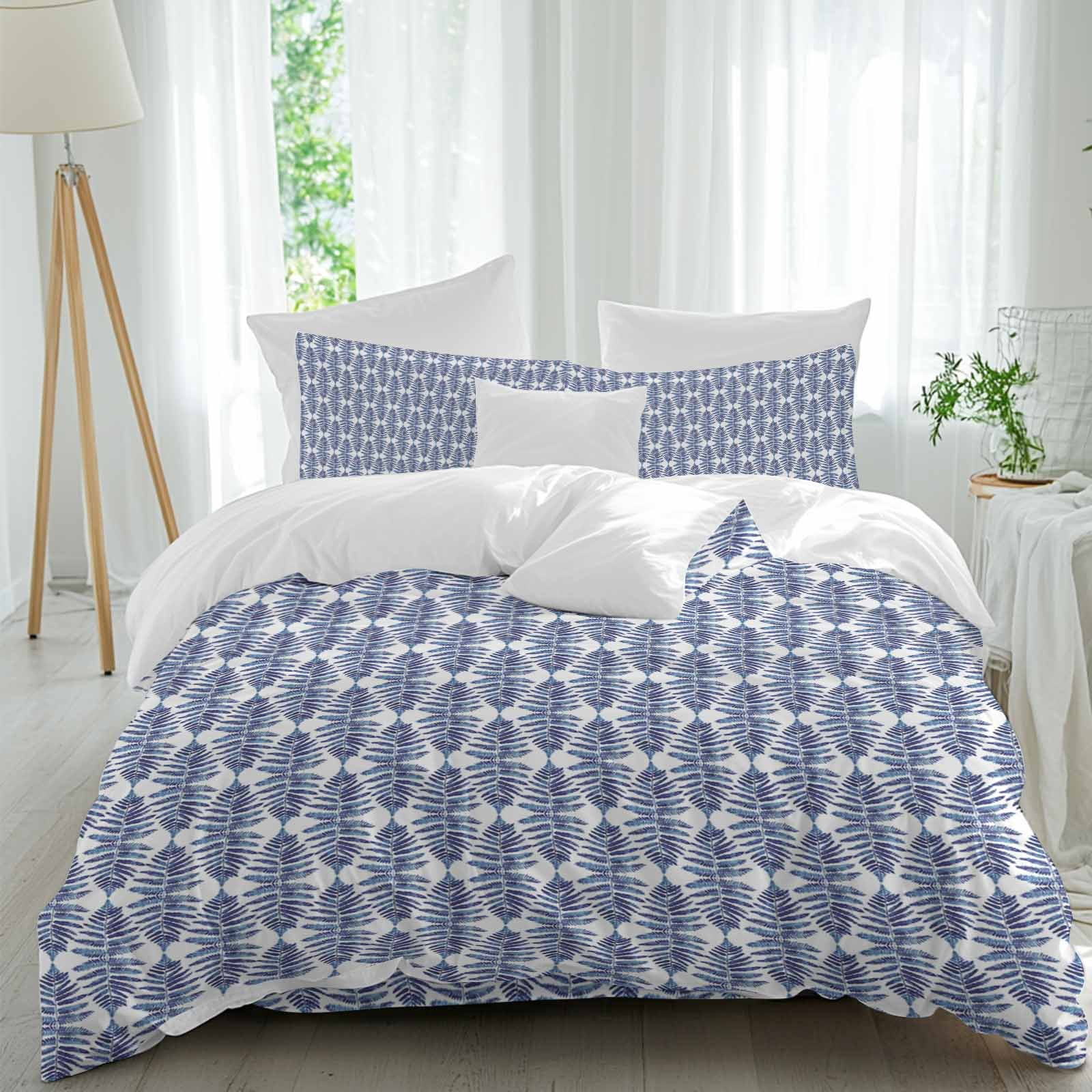 Abstract Gradient 4 Piece Duvet Cover Set California King Size Leaves ...