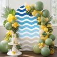 Abstract Gradient Arch Backdrop Cover, 7.2FT, Waves Blue Khaki Water ...