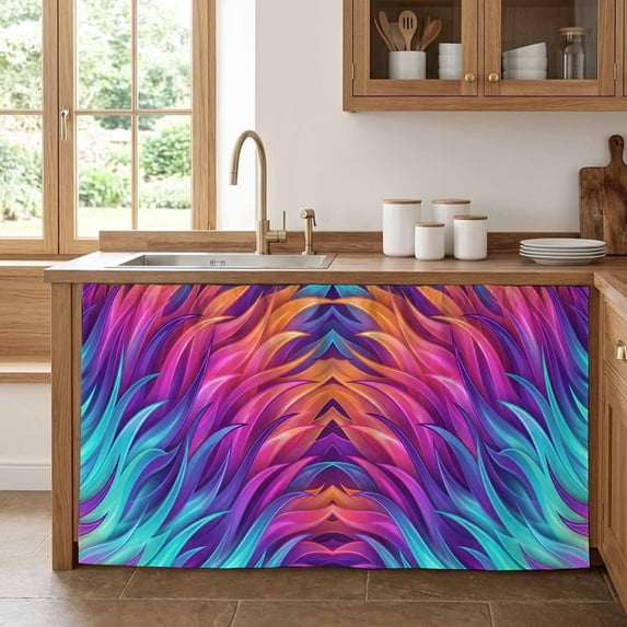 Abstract Gradient Art Cabinet Curtains 32" W x 55" L Blue Purple Pink ...