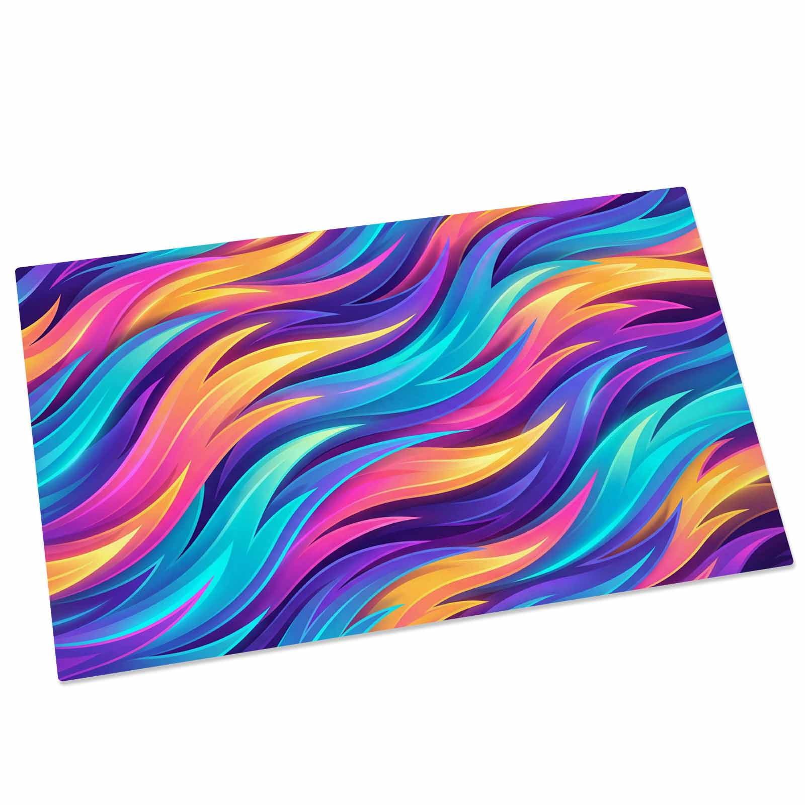Abstract Gradient Art Door Mat 16x24 Inch Blue Purple Yellow Ombre ...