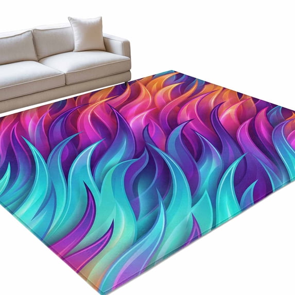 Abstract Gradient Art Large Area Rugs 5x8ft Blue Purple Pink Ombre ...