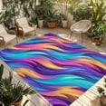 Abstract Gradient Art Outdoor Rug 5x8 ft Blue Purple Yellow Ombre ...