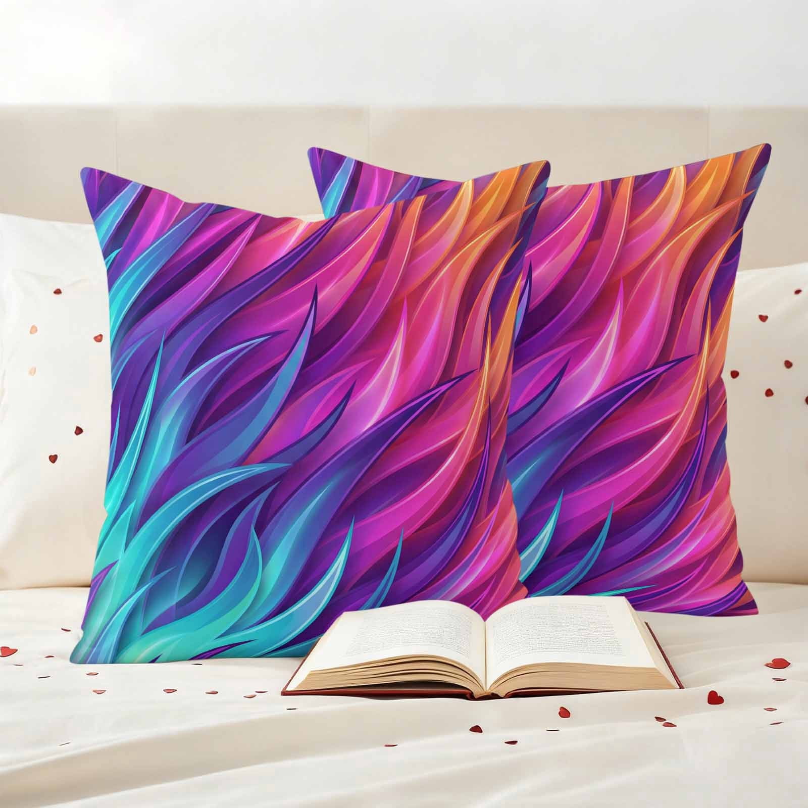 Abstract Gradient Art Outdoor Throw Pillow Covers Set of 2, Blue Purple ...