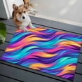 Abstract Gradient Art Washable Entry Rug 2x3 Blue Purple Yellow Ombre ...