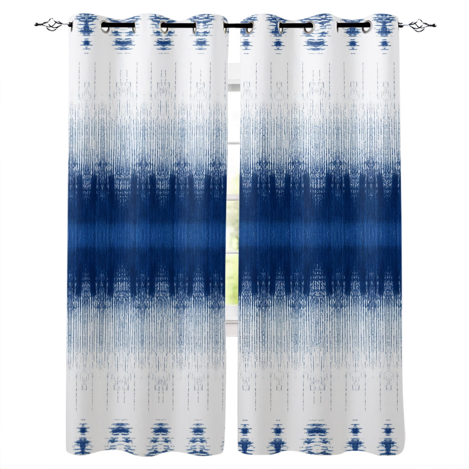 Abstract Gradient Blue Blackout Curtains for Bedroom Living Room ...