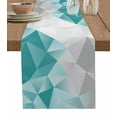 Abstract Gradient Blue-Green Gray Triangle Table Runner Country Wedding ...