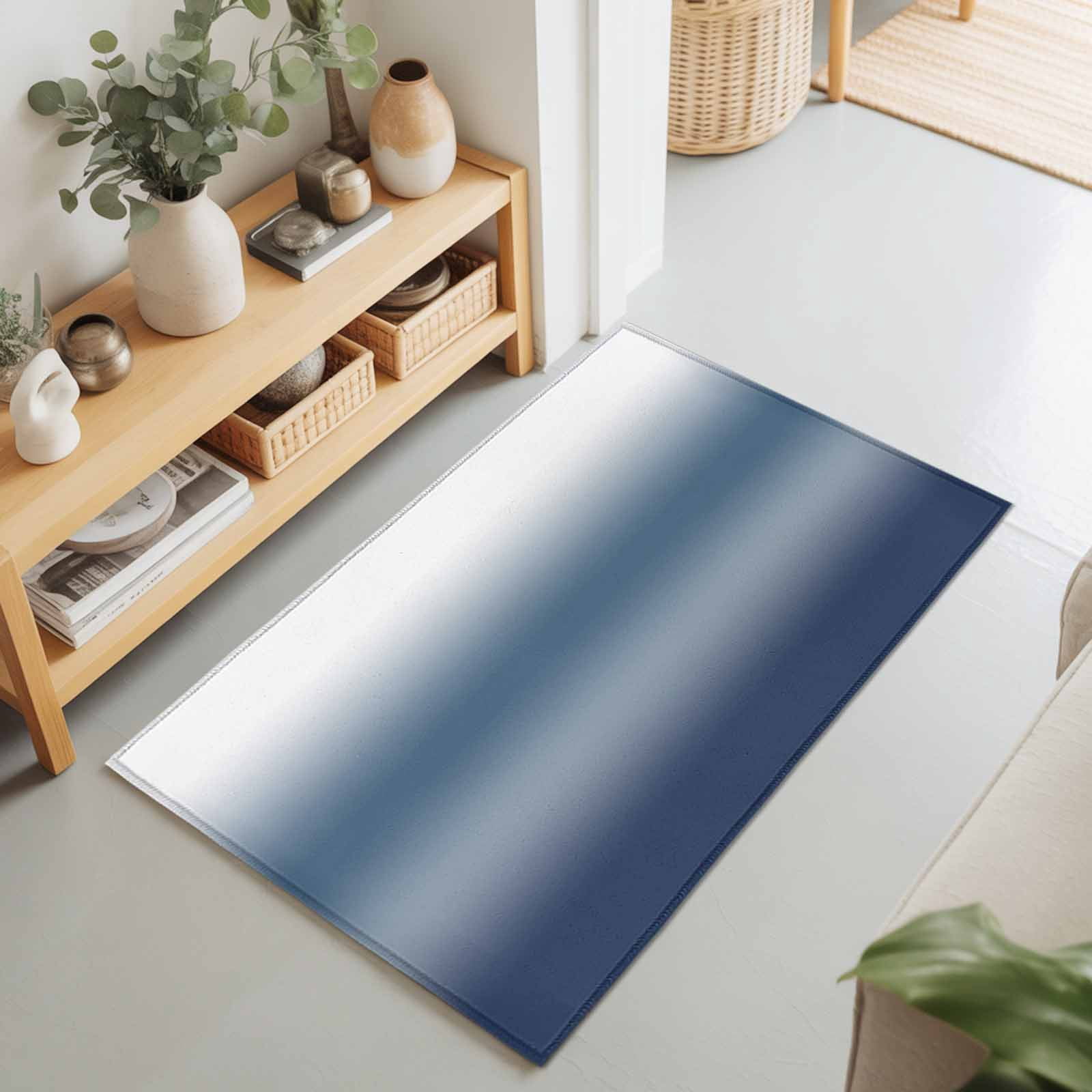 Abstract Gradient Blue Rectangle Area Rug 2x3ft,Living Room Rug Non ...