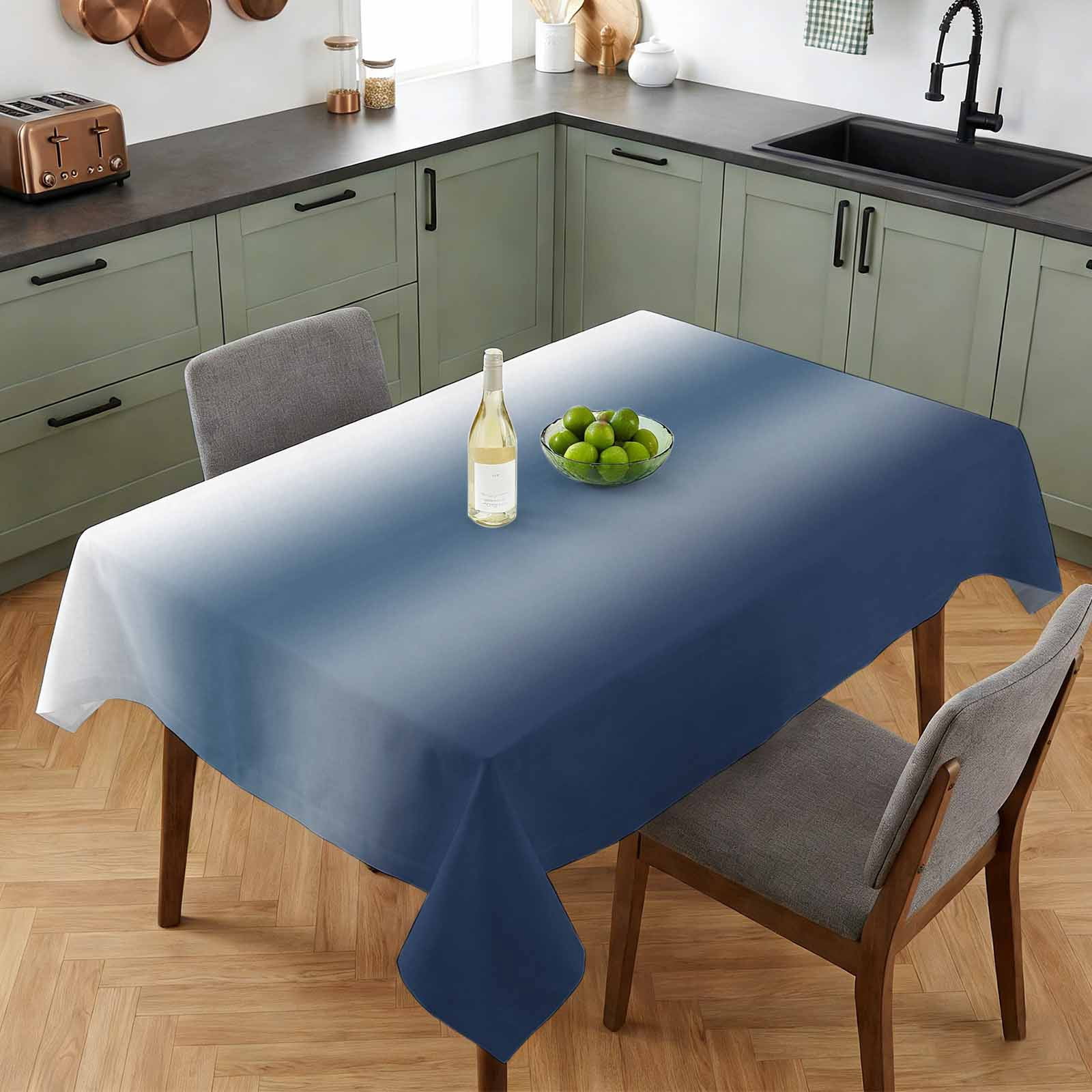 Abstract Gradient Blue Table Cloth 52x70in, Waterproof Rectangle ...