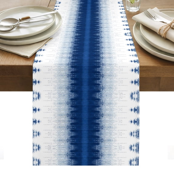 Abstract Gradient Blue Table Runner Modern Ombre Minimalist Art ...