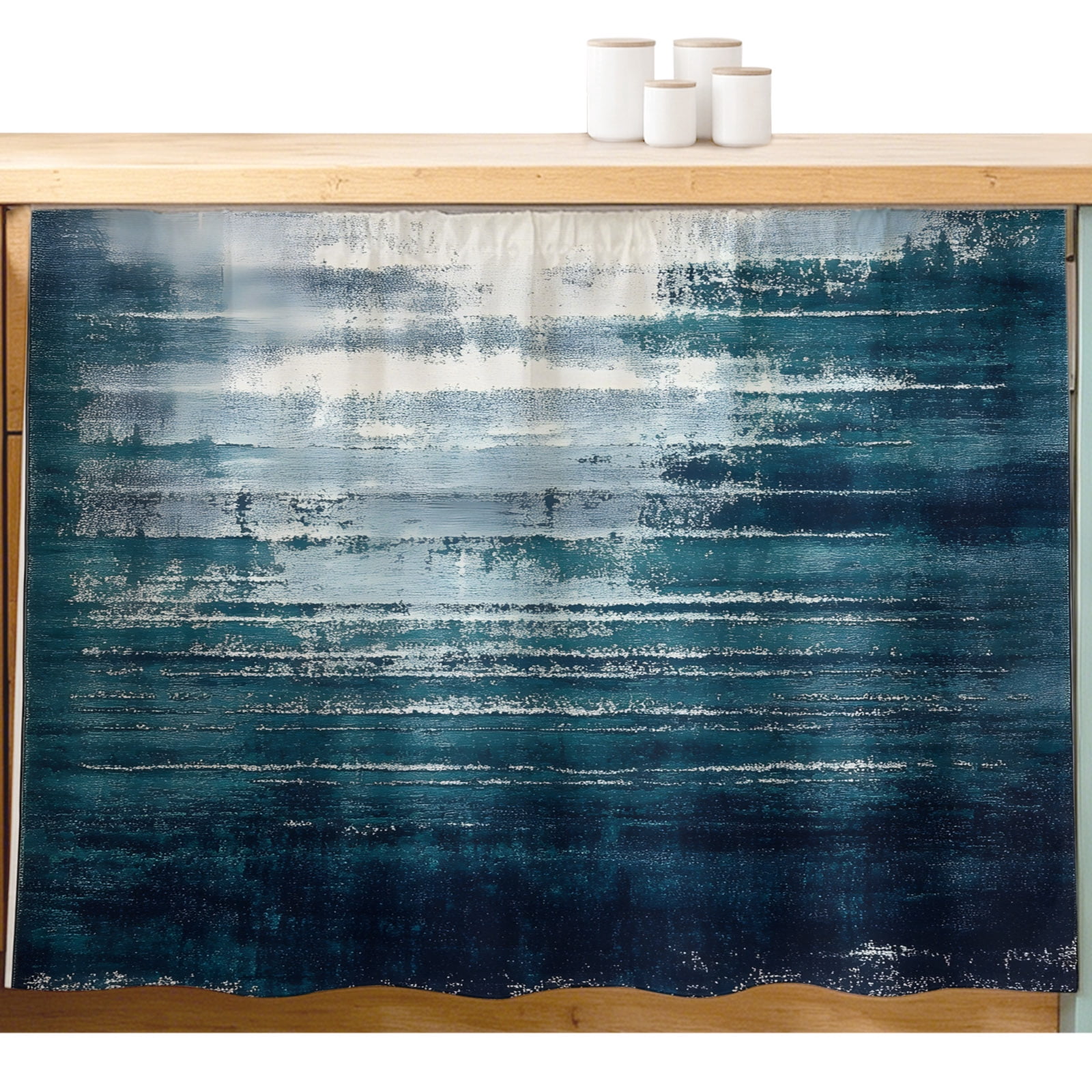Abstract Gradient Blue White Cabinet Curtains Nature Minimalist ...