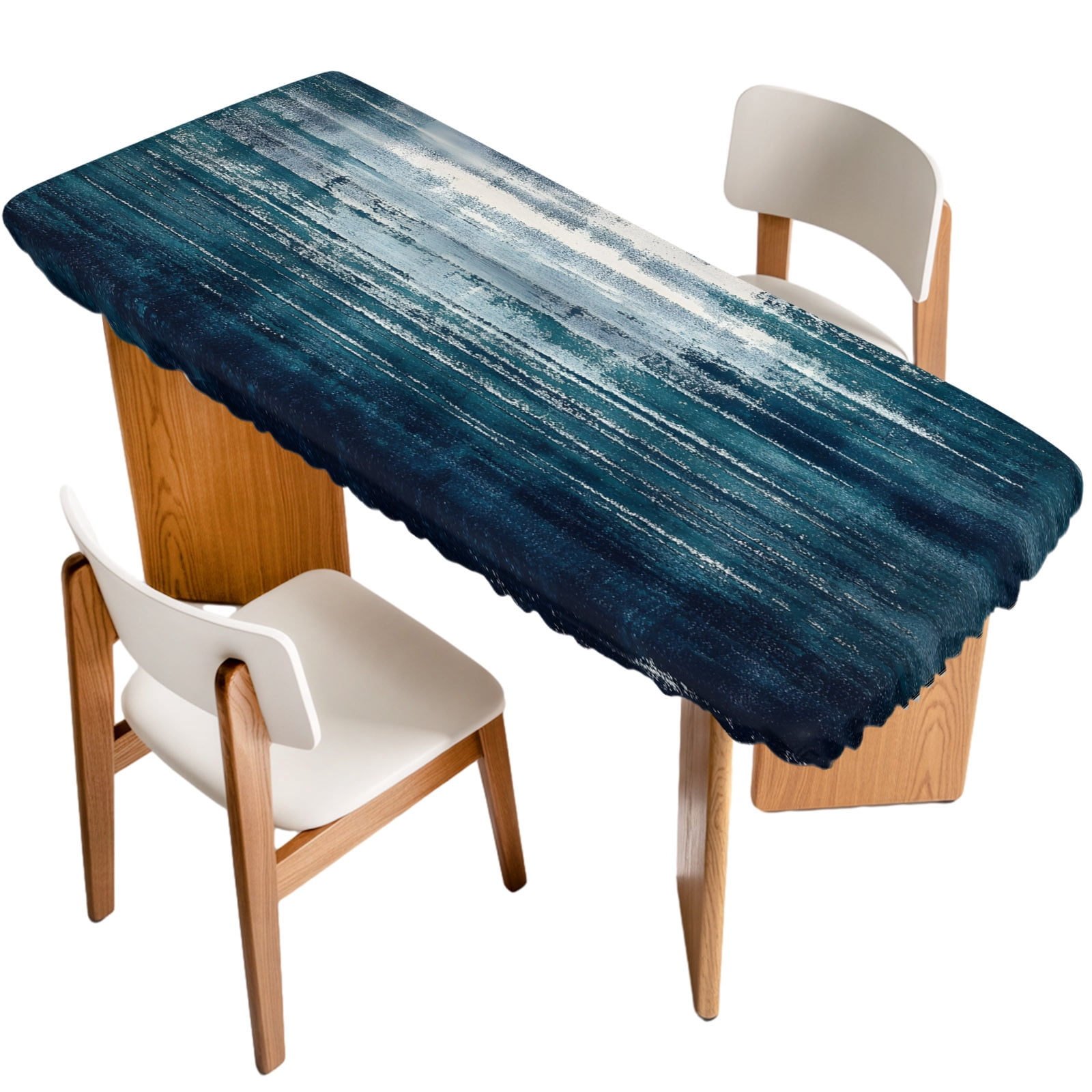 Abstract Gradient Blue White Fitted Rectangle Tablecloth 32" x 96 ...