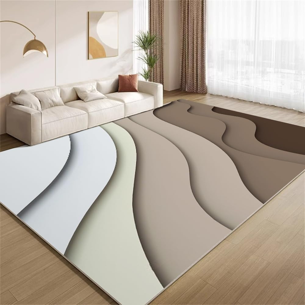 Abstract Gradient Brown Stripes Area Rugs 4x7ft Rug Creative Colorful ...