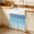 Abstract Gradient Cabinet Curtain, Waves Blue Khaki Water Ripple ...