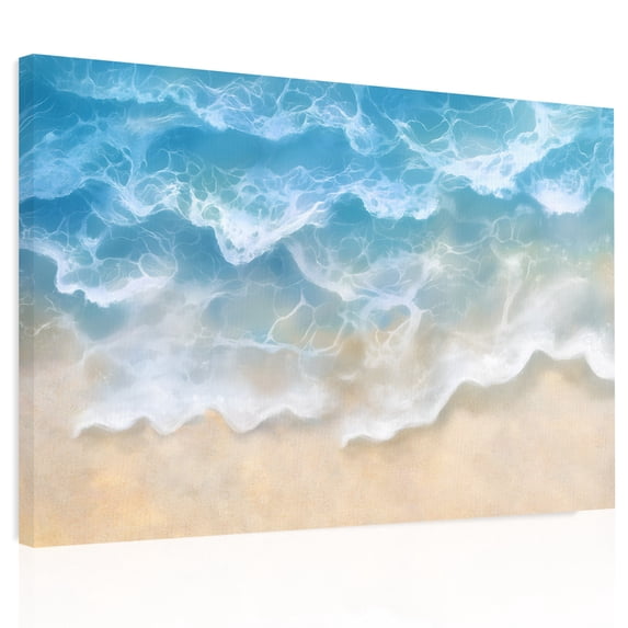 Abstract Gradient Canvas Print Wall Art, Beach Blue Water Ripple ...