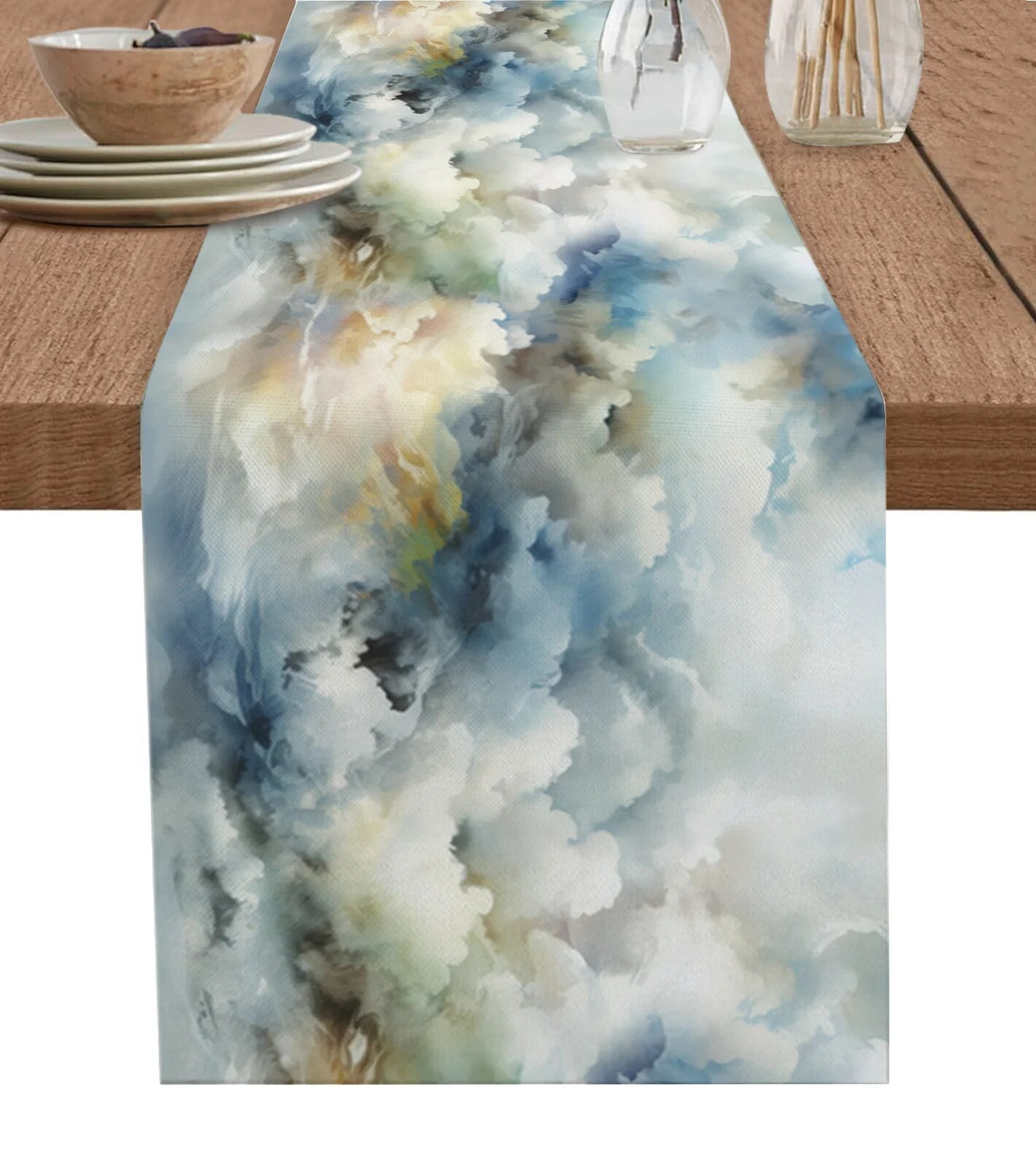 Abstract Gradient Clouds Table Runner Holiday Party Decoration Dining ...